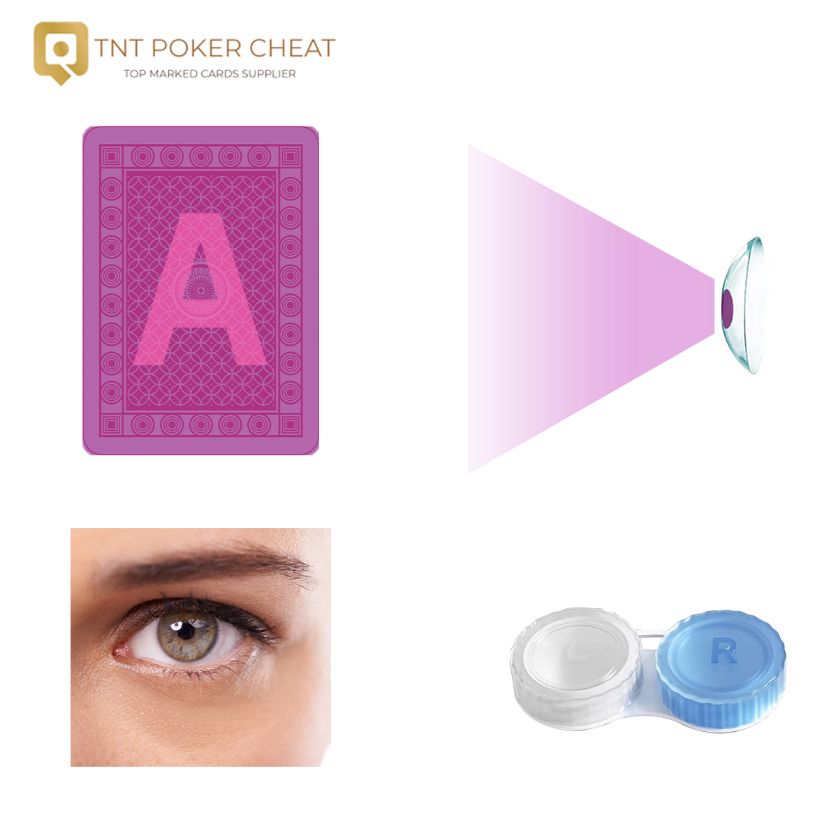 UV Invisible Ink Contact Lenses to See Through Playing Cards ...